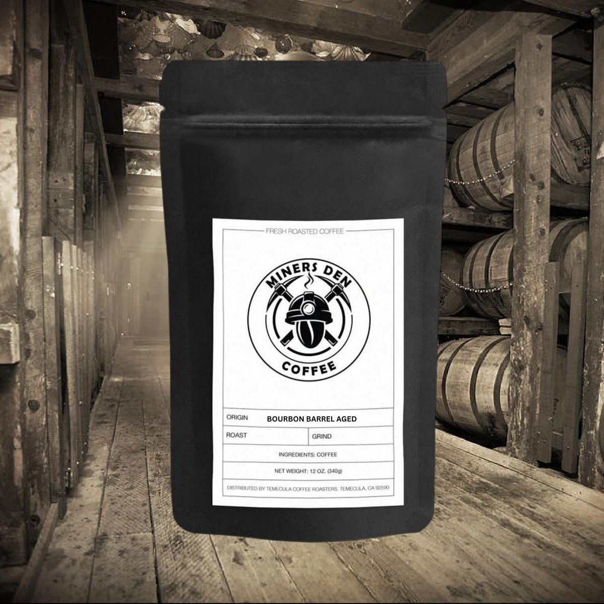 Bourbon Barrel Aged Coffee – Miners Den Coffee